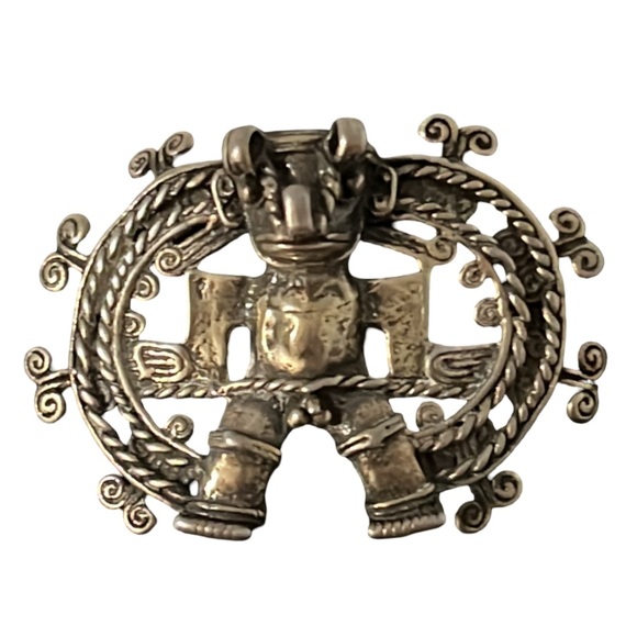 Vintage | Jewelry | Vintage Sterling Silver Aztec Mayan Tribal Man ...